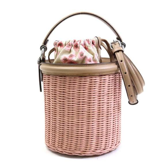 Coach | Bags | Coach Shoulder Bag Basket Leatherrattan Light Pink X ...
